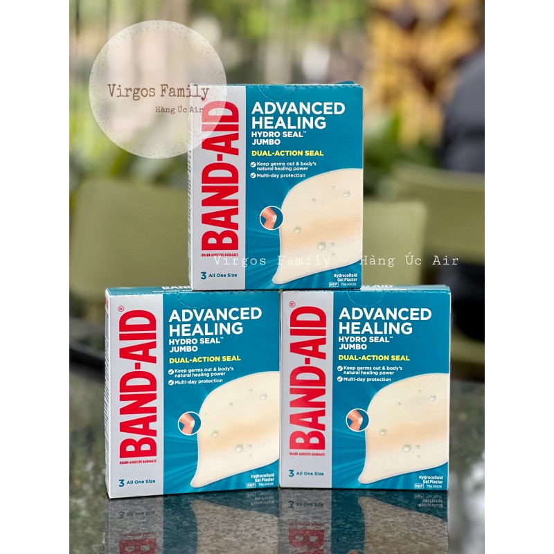 Băng Dán Vết Thương Band-Aid Advanced Healing Hydro Seal Jumbo 3 Miếng ...