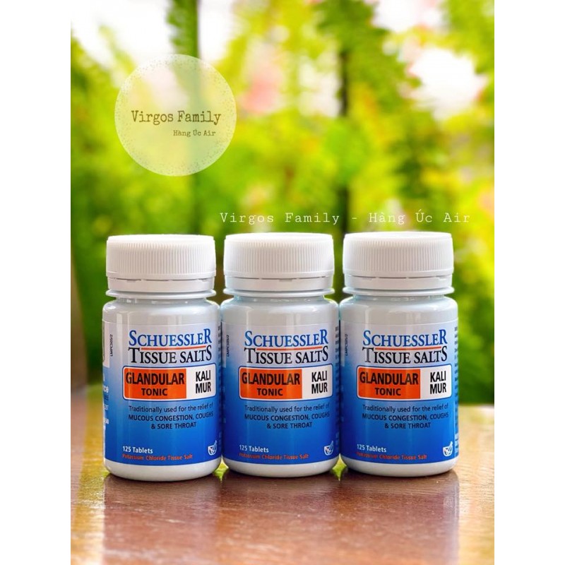Viên ngậm giảm ho đờm, viêm họng Kali Mur Glandular Tonic 125 Viên